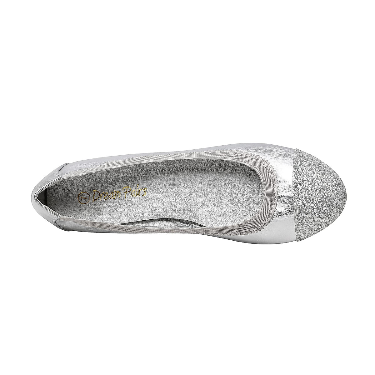 DREAM PAIRS Women's Sole-Flex Ballerina Walking Flats Shoes,Size 12,Silver,Sole-Flex