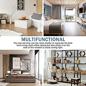 6 Panel Room Divider Wall Screen 6FT Tall Folding Wood Frame Privacy Divider Screen Freestanding Wall Divider Partition Vintage Room Separation Screen Portable Breathable Partition Divider, Natural