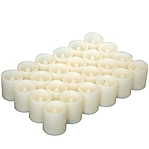 24 Pack Flameless LED Votive Candles Tea Lights Candles Battery Operated Flickering Tealights for Wedding Valentine's Day Halloween Christmas Party Garden Decoration,Cream White