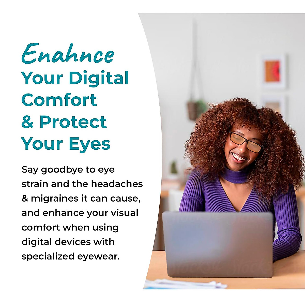 Fit Over 99.9% Anti Blue Light Blocking Computer and Gaming Glasses for Women and Men - Fitover Your Prescription or Reading Glasses - Sleep Better - Reduce Eye Strain - Stop Headaches