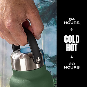 S'well Recycled Stainless Steel Explorer with Insulated Lid and Handle, 40oz, Green Jasper, Triple Layered Vacuum Insulated Containers Keeps Drinks Cold for 54 Hours and Hot for 12