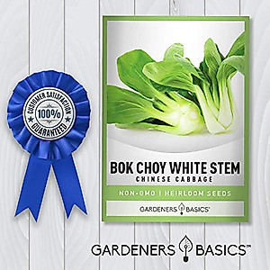 Bok Choy Chinese Cabbage Seeds for Planting - (Pak Choi) Heirloom, Non-GMO Vegetable Variety- 1 Gram Seeds Great for Summer, Spring, Fall and Winter Gardens by Gardeners Basics