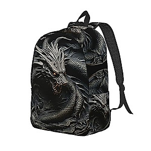 THIRTIMK Dark Casual Large Capacity Backpack, Lightweight Daypack For Work, Travel