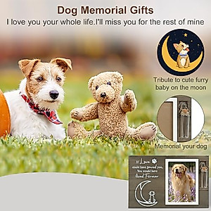 BlissfulAbode Dog Memorial Picture Frame with Pet Urns for Dogs Ashes,Pet Owner Home Décor,Remembrance and Condolences Gifts for Loss of Dog,Wooden (4 X 6 Inches)