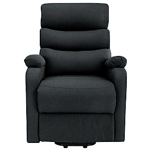 Power Lift Massage Recliner Chair with Footrest | Adjustable Recliner Sofa for Elderly Adult | Upholstered Reclining Sofa Seating with USB Port for Living Room Home Theater | Dark Gray Fabric