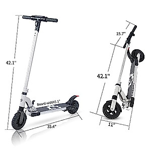 Electric Scooter Adults High Performance Kick Scooter,Portable Folding Commuting Electric Scooter (White)