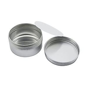 HadHfun 3 pcs 2 oz (Approx. 56.7 g) Round Metal cans Empty Aluminum cans Storage containers with Screw lids Empty Slide containers