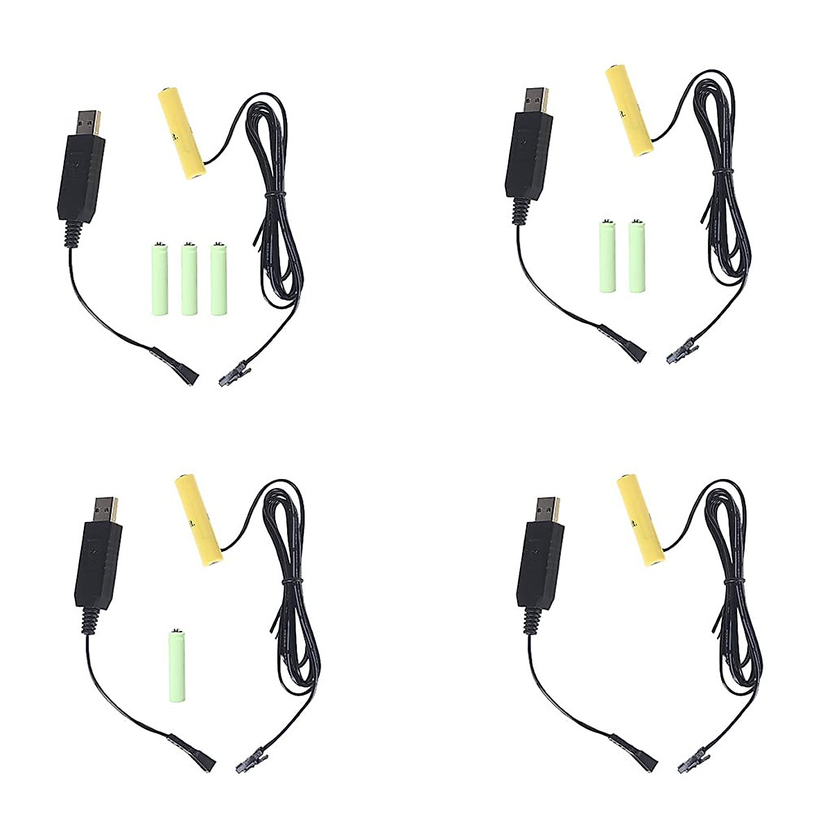 TINGLI LR3 3AAA 4.5V Battery Eliminator,USB Power Supply Replace 3pcs 1.5V Batteries,Battery Eliminate Cable for Clock Toys Holiday Lights Fan LED(Detachable), Black