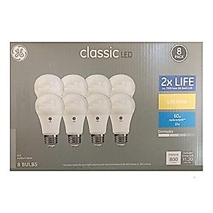 GE Classic Plastic 60-Watt EQ A19 Soft White Dimmable LED Light Bulb (8-Pack)