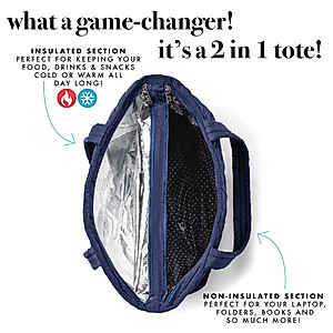 Fit & Fresh Insulated Lunch, Work, School Bag, Travel Purse, Navy