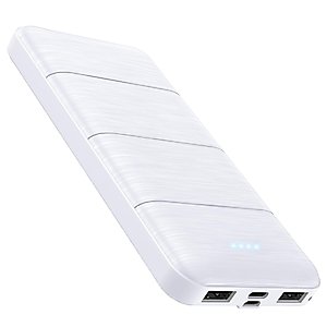 LOVELEDI Portable-Charger-Power-Bank - 15000mAh Dual USB Power Bank Output 5V3.1A Fast Charging Portable Charger Compatible with Smartphones and All USB Devices(White)
