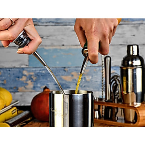 Professional Liquor Pourers Set of 4 | Free-Flow Stainless Steel Speed Bottle Pourer w/Tapered Spout - Fits Various Sizes of Liquor, Wine, Spirits, Vinegar and Olive Oil Bottles, up to 1l