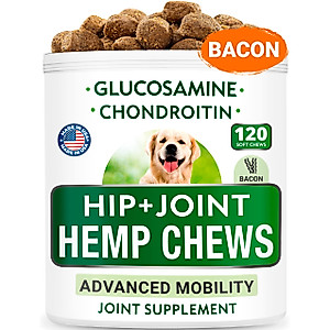 Hemp + Glucosamine + Calming Treats for Dogs Bundle - Joint Pain Relief + Anxiety Relief - Hemp Oil + Chondroitin, w/MSM + Omega 3 - Hip & Joint Supplement + Stress Relief - 240 Chews - Made in USA