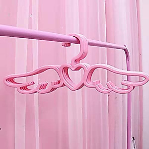 Plastic Clothes Hanger Heart Hangers Space Saving Cute Hangers for Outside Clothes Closet for Shirt Suit Coat 10PCS (Pink)