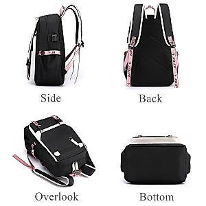 With USB Interface Secondary School Students Travel Outdoor Backpack Colorful Schoolbag For Teen Girls