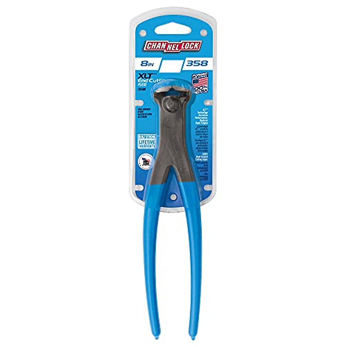 Channellock 358 8-Inch End Cutting Plier,Blue