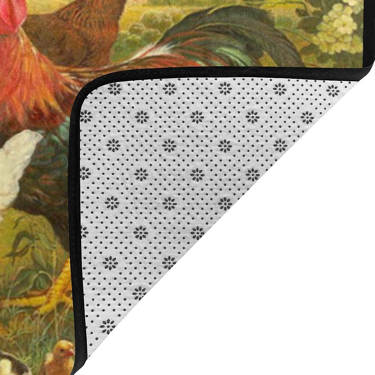 NiYoung Bedroom Living Room Kitchen King Size Area Rug Home Decor - Chickens and Farm Little Rooster Floor Mat Doormats Quick Dry Bath Mat Yoga Mat Throw Rugs Runner (60 x 39 Inch)