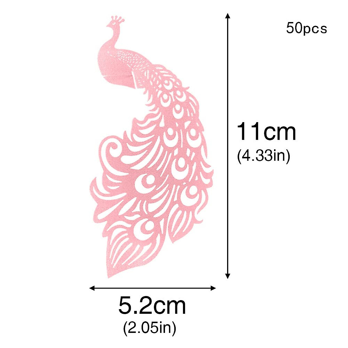 Peacock Design Wine Glass Cards 50PCS Name Place Cards Peacock Paper Hollow Out Design Wine Cup Decoration Wedding Centerpieces Table Decoration