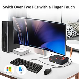 SIIG 2-Port DVI Dual-Link KVM Switch Smart Console with USB 3.0 Multi-Media (CE-DV0111-S1)