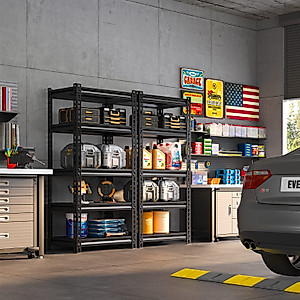 REIBII Garage Shelving Heavy Duty Storage Shelves, Heavy Duty Shelving, Adjustable Storage Rack with 5-Tier Metal Shelving Unit, Easy Assembly Unit Shelf, 2 Pack