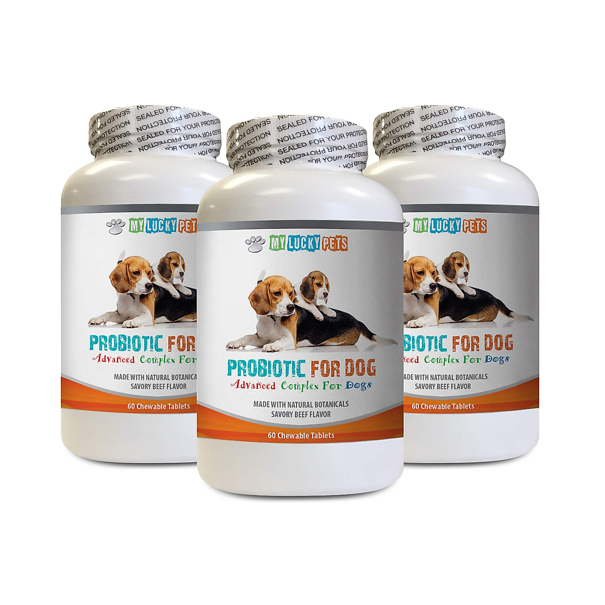 MY LUCKY PETS LLC Dog probiotic enzymes - Dog PROBIOTICS - Bad Breath and Passing Gas Solution - Oral Health - Dog probiotics chewables - 3 Bottles (180 Treats)