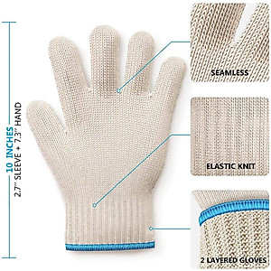 Heat Resistant Gloves Oven Gloves Heat Resistant with Fingers Oven Mitts Kitchen Pot Holders Cotton Gloves Kitchen Gloves Double Oven Gloves with Fingers White 1 Pair