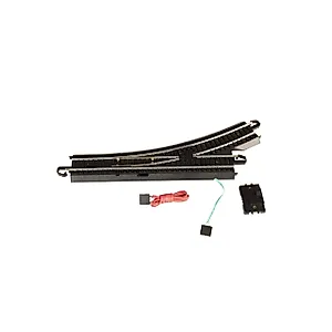 Bachmann Trains - Snap-Fit E-Z TRACK REMOTE TURNOUT - LEFT (1/card) - STEEL ALLOY Rail With Black Roadbed - HO Scale