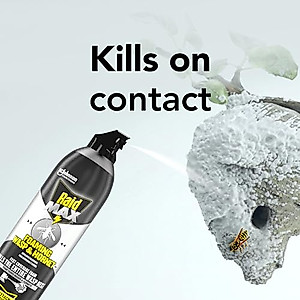 Raid Max Foaming Wasp & Hornet Killer, Fast Coverage Foam, Bug Killer Kills The Entire Nest, 16.5 oz