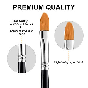 GOTIDEAL Paint Brush Set, 10 Pcs Round Pointed Tip, Small Nylon Hair Brushes for Acrylic, Watercolor, Oil and Gouache，Body, Face Nail Art, Detailing and Rock Painting, Perfect for Kids & Adult