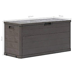 Festnight Garden Storage Box Lockable Garden Container Cabinet Toolbox for Patio Outdoor Furniture 74 gal Brown