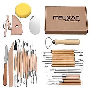 Meuxan 30PCS Pottery Tools Clay Sculpting Tool Set