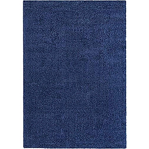 Unique Loom Solo Collection Area Rug - Calabasas (7' 1" x 10' Rectangle, Navy Blue)