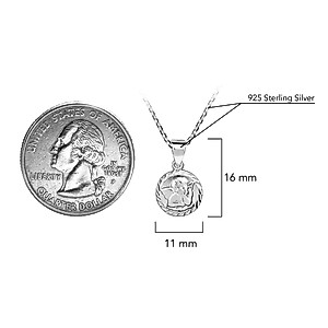 AeraVida Mini Little Cherub Cupid Angel .925 Sterling Silver Pendant Necklace | Guardian Angel for Protection Necklace | Angel Pendant for Women Anniversary Jewelry Gift