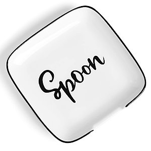 GDCZ Ceramic Spoon Rest for Stove Top - 4.75 Inches Large Spoon Holder for kitchen Counter, Modern Spoon for Farmhouse, Cooking Utensil Rest, Kitchen Accessories, Dishwasher Safe (White, 1)