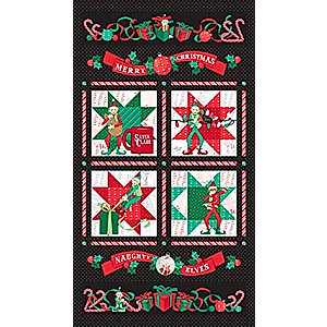 Quilt Kit - Naughty Elves - 33" X 52" Elf Panel Wall/Lap Quilt - Top & Binding
