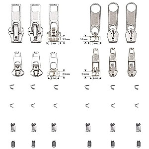 Mudder 36 Pack Zipper Replacement Zipper Repair Kit, Silver