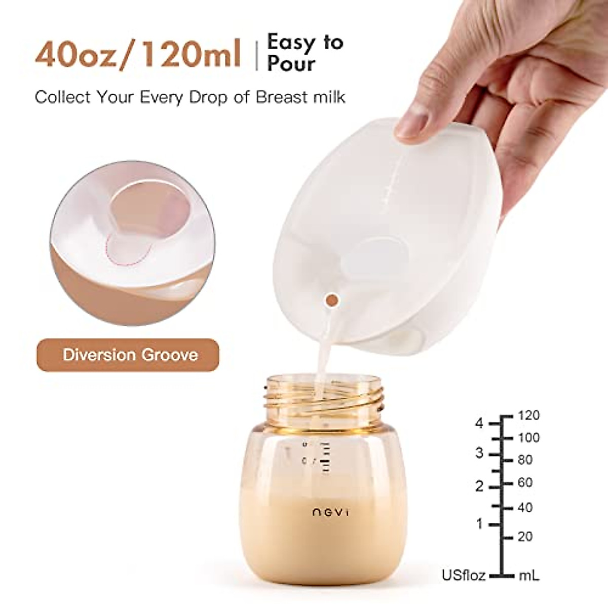 NCVI Manual Wearable Breast Pump | Breastmilk Collector, Hands-Free & Portable, Natural Expression, Breast Feeding Essentials | Astronaut Series, 1pc