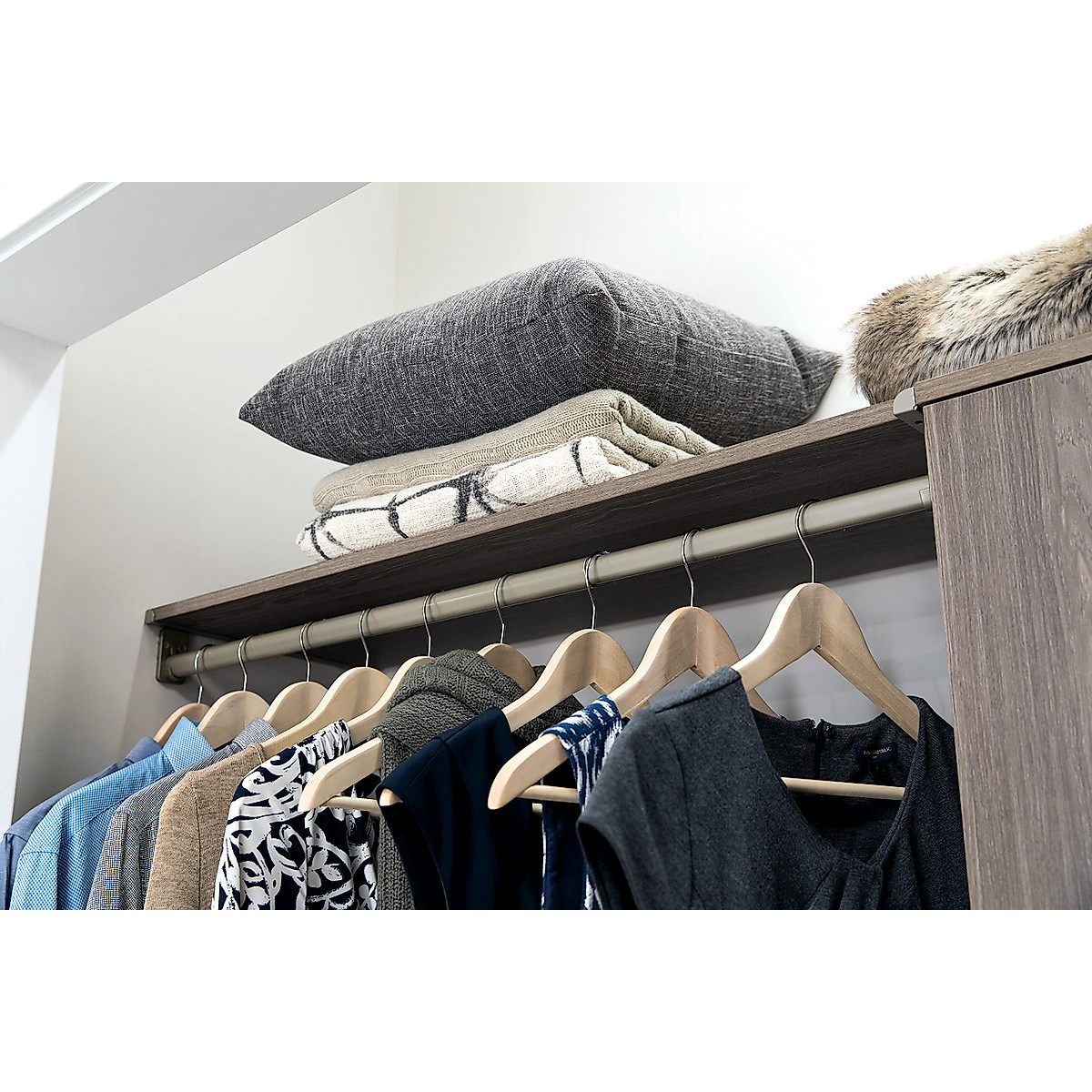 ClosetMaid SuiteSymphony Wood Top Closet Shelf, 48-Inch Wide, Graphite Grey