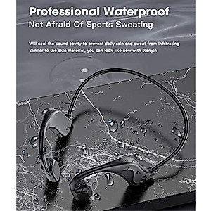 YODZ Bone Conduction Headphones, TWS True Wireless Bluetooth 5.0 Sport Waterproof Earphones Headset, with Mic, for Running, Driving, Cycling,Red