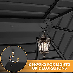 QZEN 10' x 12' Patio Hardtop Gazebo, Outdoor Canopy Gazebo with Netting, Metal Gazebo for Patio, Lawn, Garden, Deck, Outdoor Party…