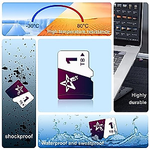 Memory Card 1TB, Ultra UHS-I TF Card - A1, U3, C10, V30 High Speed Memory Card Expanded Storage for Android Smart Phones, Tablets