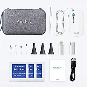 Anykit USB Otoscope Camera for iPhone & Android, 720P HD Visual Ear Camera with Lights, Ear Scope with Ear Wax Removal Tool & Storage Case, Ear Endoscope for Kids, Adults & Pets