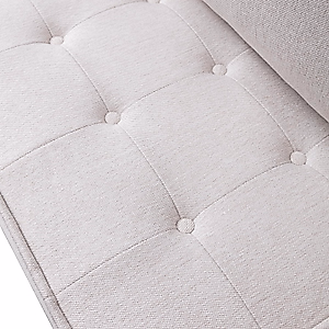 BALUS Modular 7 Seater Sofa Couch, Modern Sectional Sofa Couch, Armless Floor Sofa Couch, Soft Fabric Sofa Bed for Bedroom, Living Room and Sturdy Room, Free Combination, 7 PCS Beige