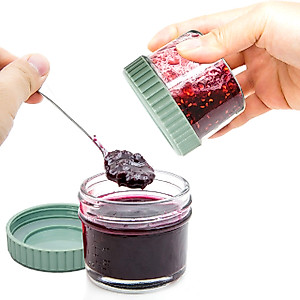 Youngever Glass Baby Food Storage, 4 Ounce Stackable Baby Food Glass Containers with Airtight Lids, Glass Jars with Lids, 8 Urban Colors (8 Sets)