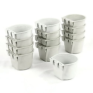 The ROP Shop | (Pack of 12) Gray Cage Cups Hold 0.5 Pint / 8 fl oz to Hang Feed & Water for Pet