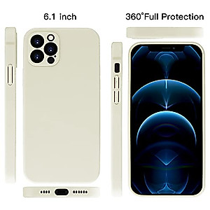 KPKHDI Phone 13 Pro Max Case - Matte Silicone, Stain Resistant, Full Body Protection, Anti-Scratch, Shockproof, 6.7 inch (Antique White)