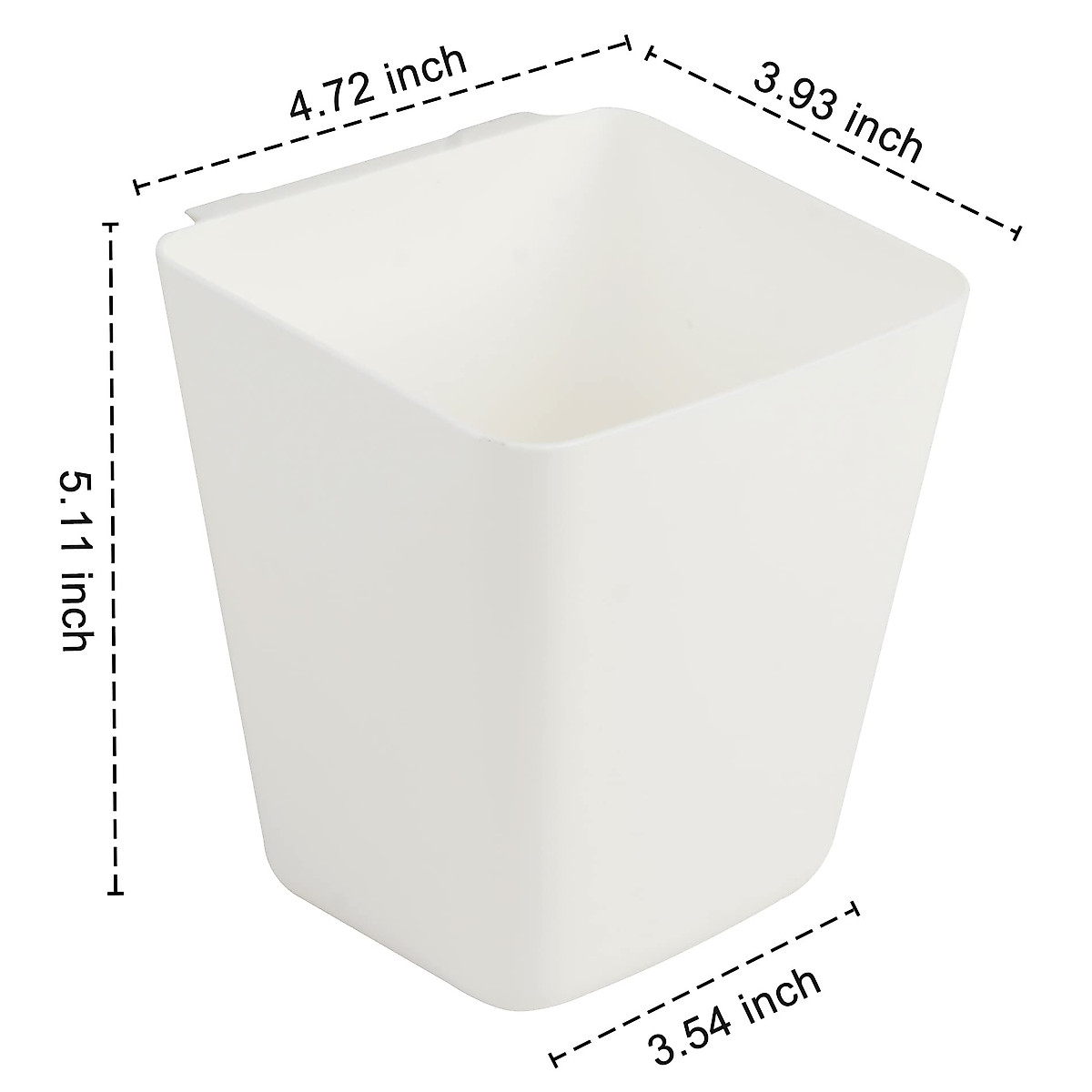 VILSECKY Hang-On Cups for Rolling Utility Cart,Small Plastic Hanging Basket / Storage Box for Service Cart,Movable Cart Accessories for Bathroom,Kitchen,Living Room,Office -4Pcs (White)