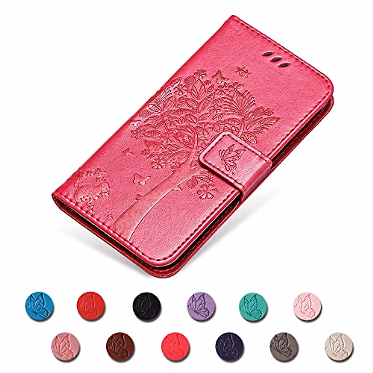 KANVOOS Case for Oppo Reno 6 Pro 5G Wallet Case with Card Holder, PU Leather Flip Folio Case [TPU Inner Shell], Shockproof Cover for Oppo Reno 6 Pro 5G (Rose)