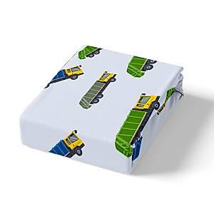 Feelyou Cute Garbage Truck Duvet Cover Cartoon Car Bedding Set Equipment Trucks Comforter Cover for Boys Girls Rubbish Trucks Bedspread Cover Vehicle Car Twin Size with 1 Pillow Case (No Comforter)