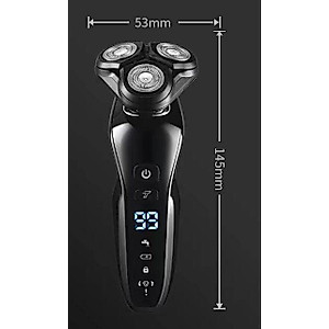Electric Razor Cordless Beard Trimmer for Men Nose Hair Trimmer 3 in 1 Trimmer Grooming Kit Plus 1 Facial Cleansing Brush Waterproof USB Rechargeable Dry Wet (Black)